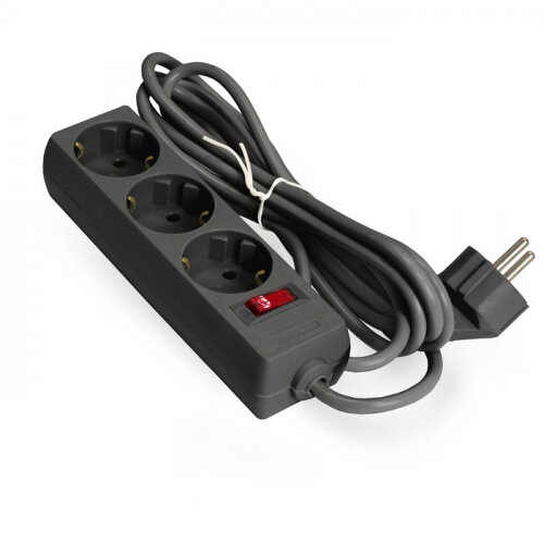 Удлинитель Exegate EC-3-5B (3 евророзетки, 5м, выключатель, черный)