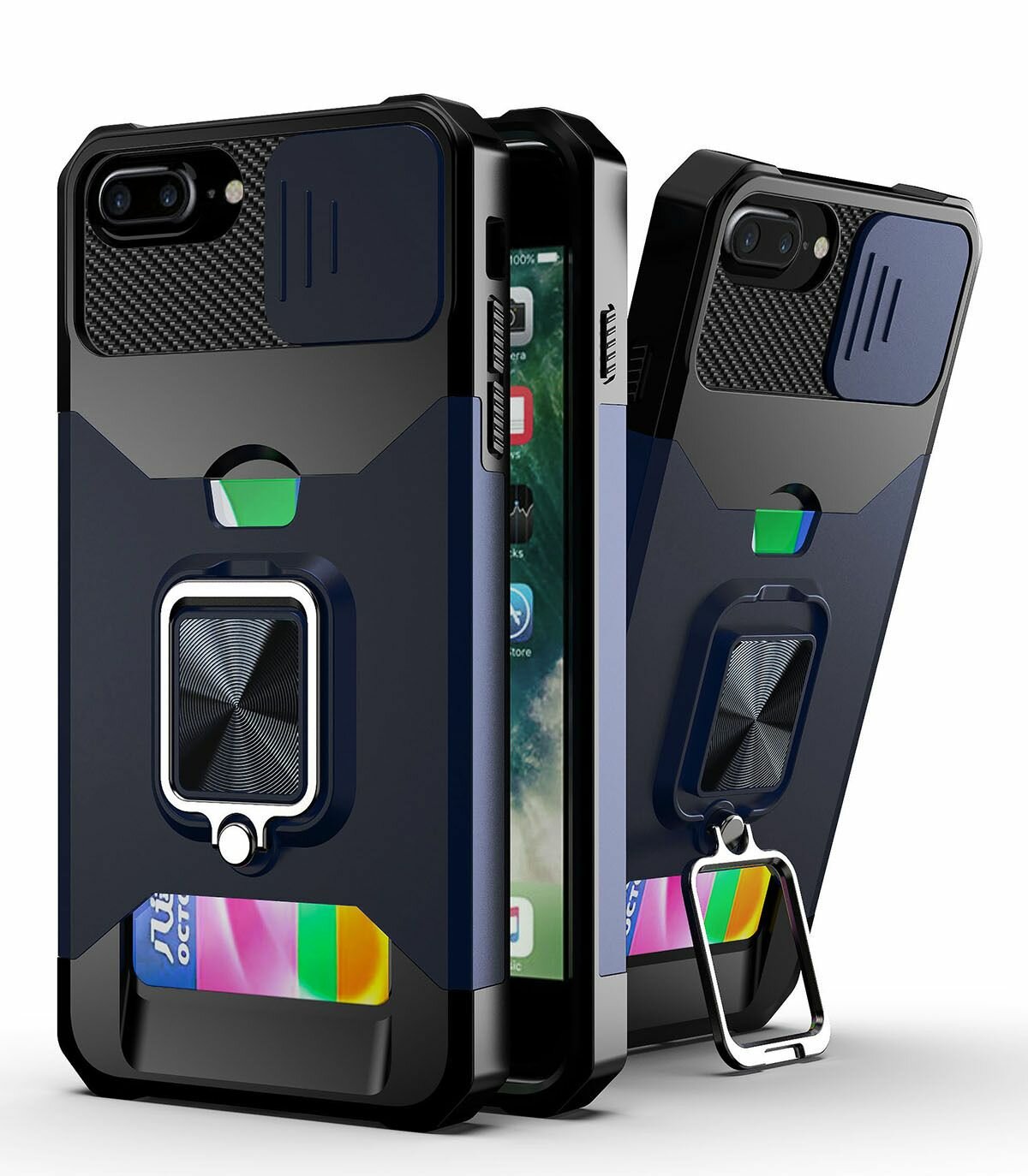Противоударный чехол Сard Reader Case для iPhone 6 Plus / 6S Plus черный