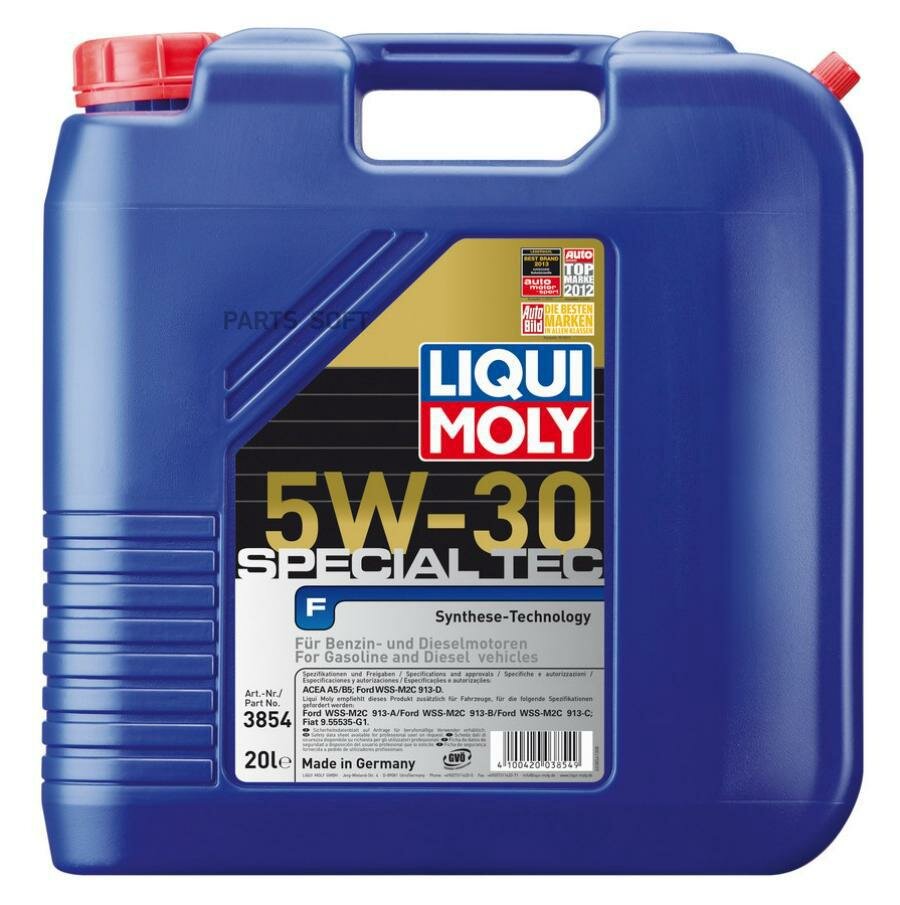 Liquimoly 5w30 special tec f (20l) масло моторное! синт.\ acea a5-08/b5-08/ ford wss-m2c 913-a, b, c