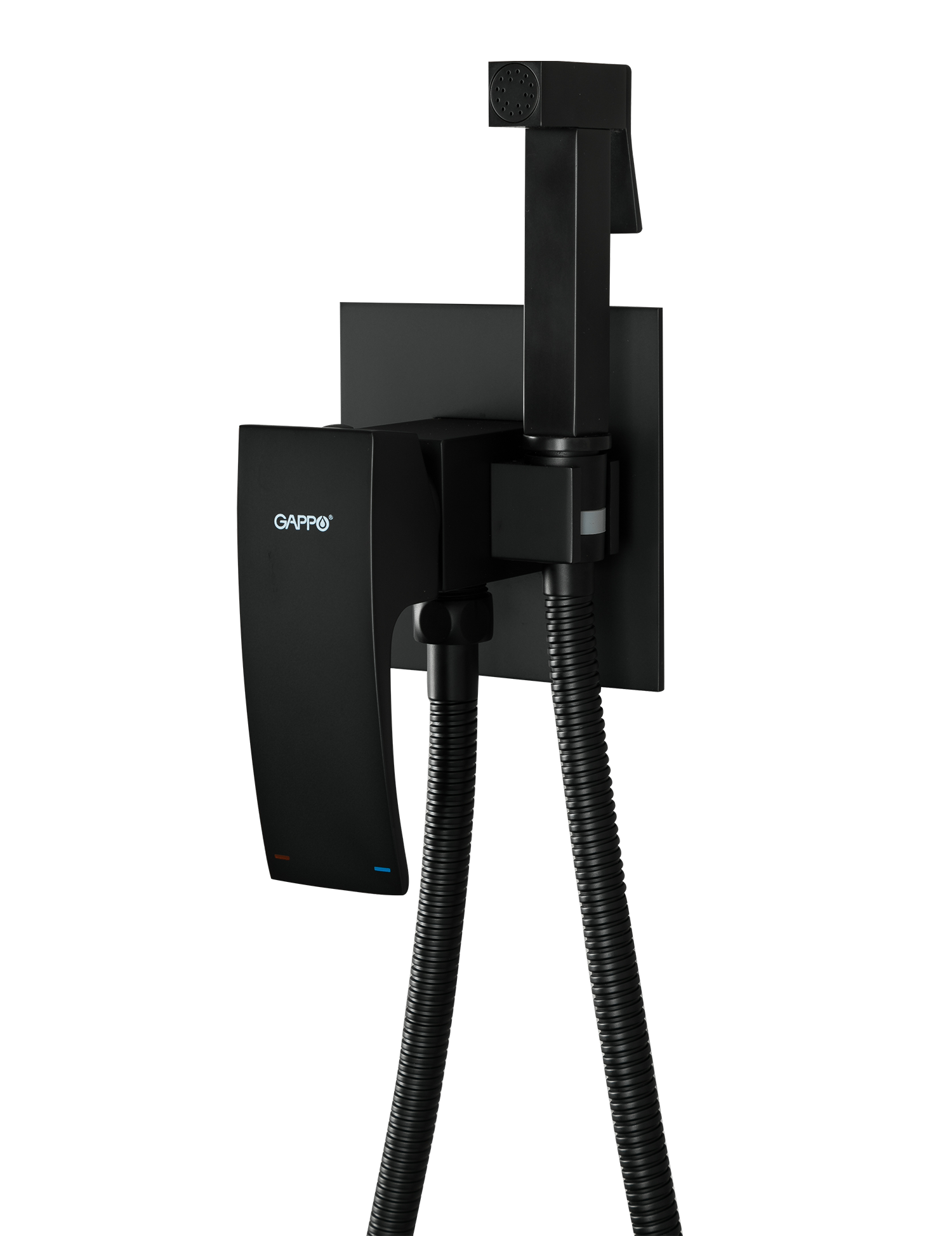 Смеситель гигиенический встраиваемый Gappo G7207-6 латунь, черный