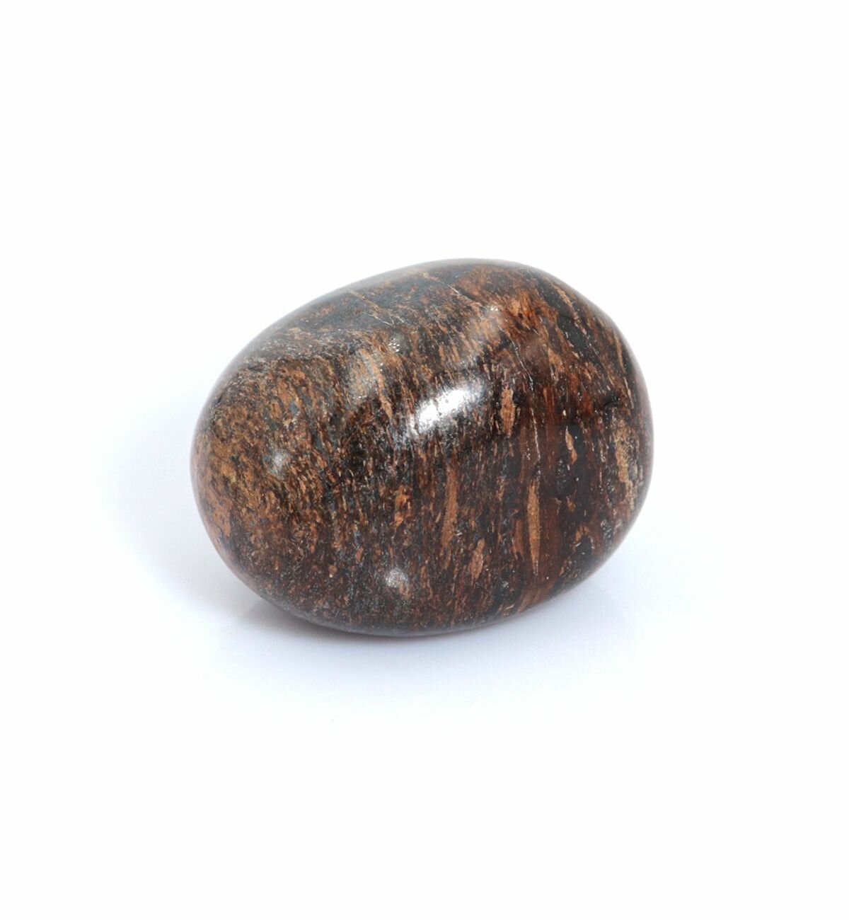 Бронзит галтовка, натуральный камень/минерал (20-30 г, 24-32 мм)