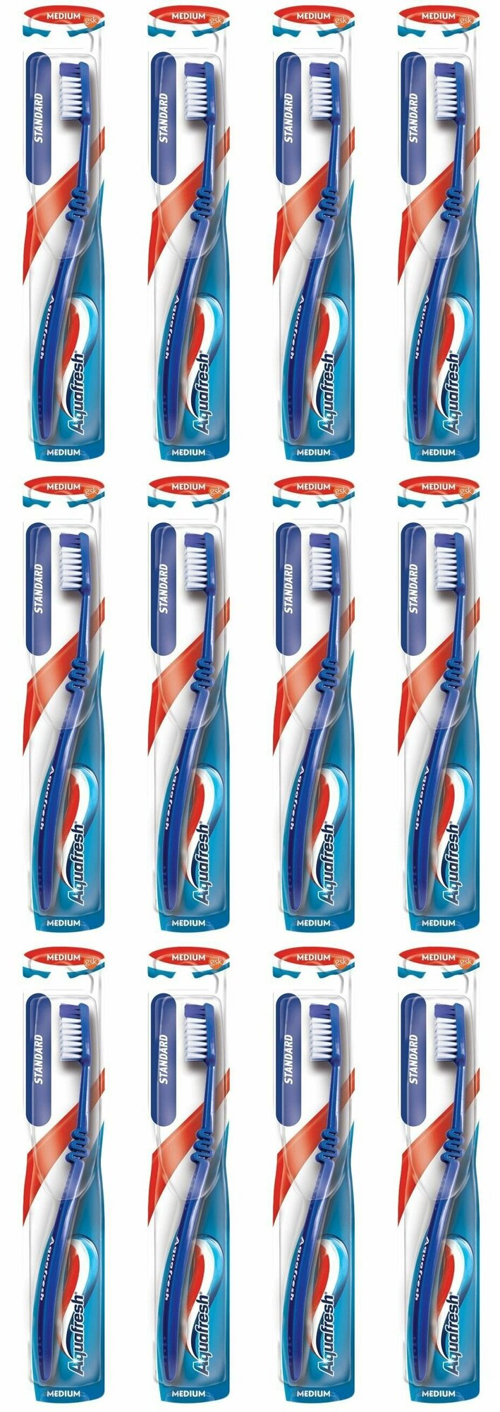 Aquafresh Зубная щетка Family Standart Medium, 12 шт /