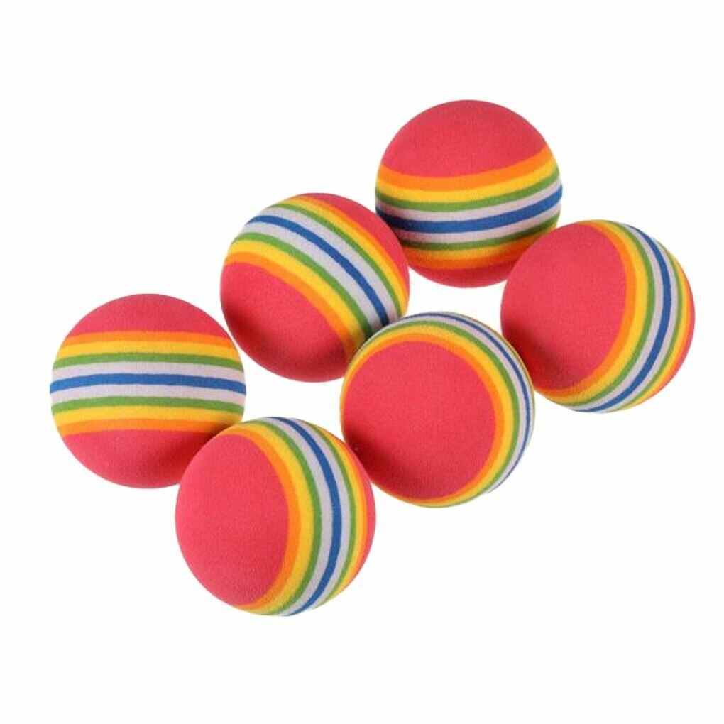 Мячики для кошек / Набор из 6 мячей / Игрушка для кошек мягкий шарик из EVA материала