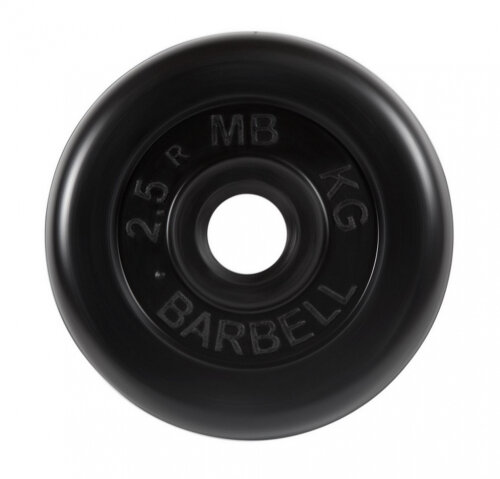 Диск обрезиненный MB Barbell d 26 мм чёрный 2,5 кг
