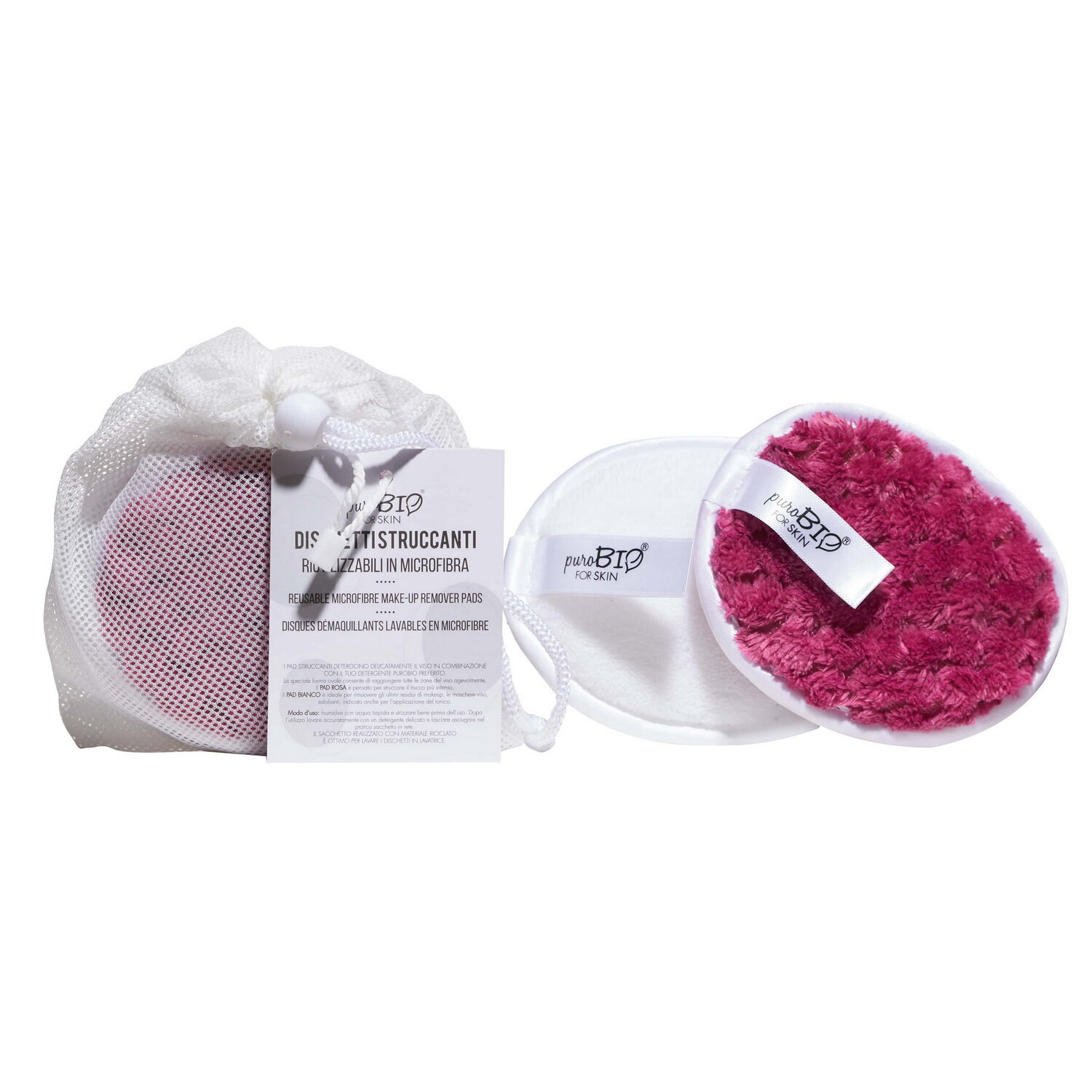 Подушечки многоразовые для снятия макияжа, 2 шт, PuroBio Cosmetics (ПуроБио Косметикс)