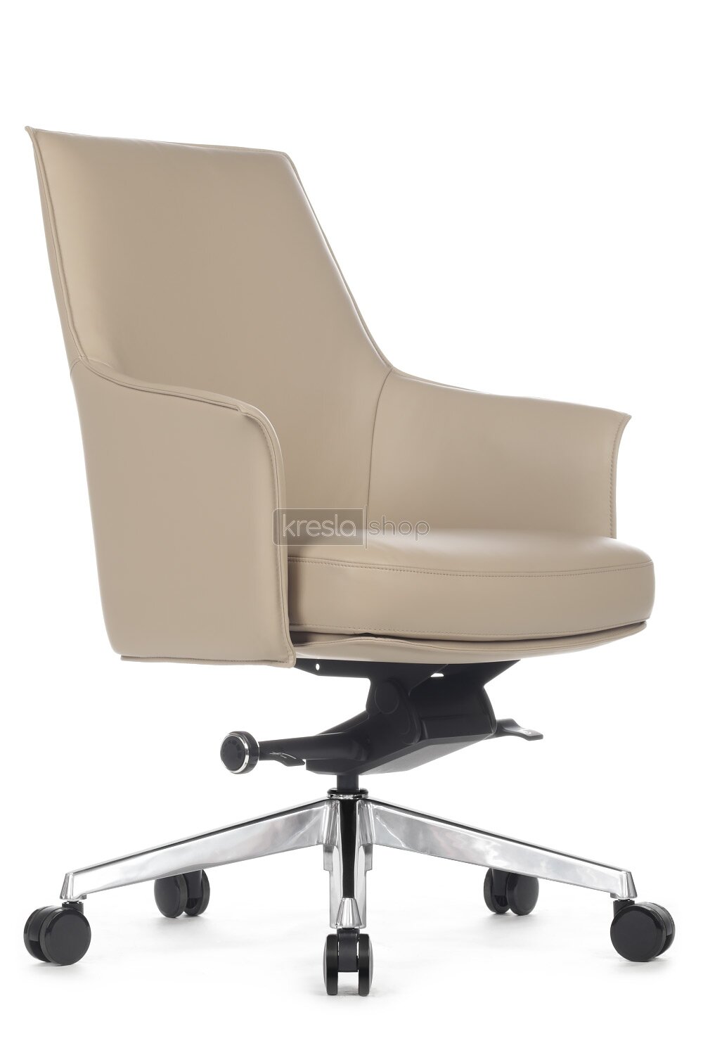 Кресло для персонала Riva Design Pocco-M / Rosso-M B1918 светло-бежевая кожа