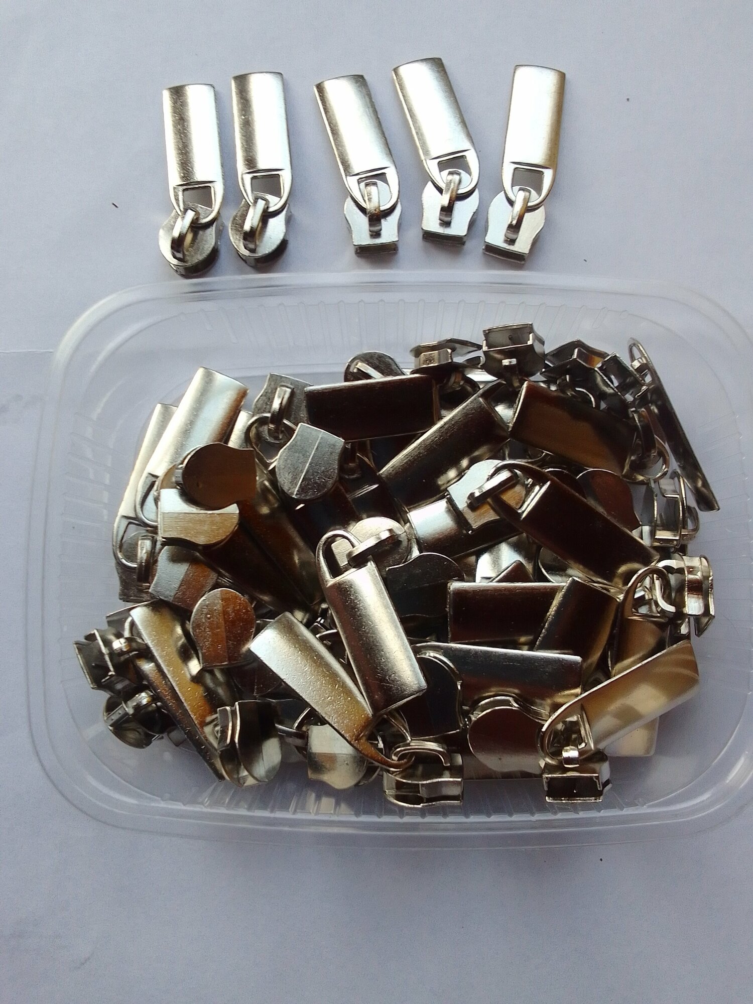 Замок к молнии, металл, тип 7, 50 штук, никель . Упаковка 50 штук