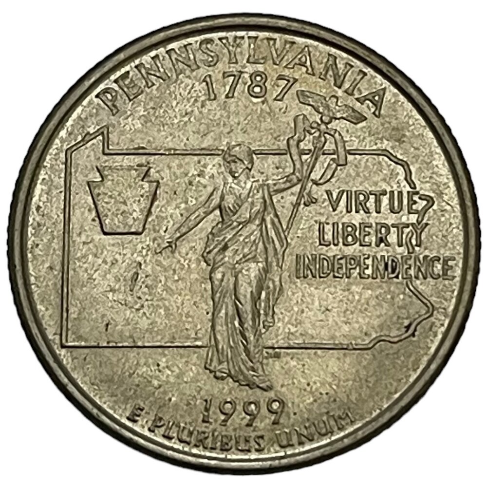 США 25 центов (1/4 доллара) 1999 г. (Квотеры 50 штатов - Пенсильвания) (P)