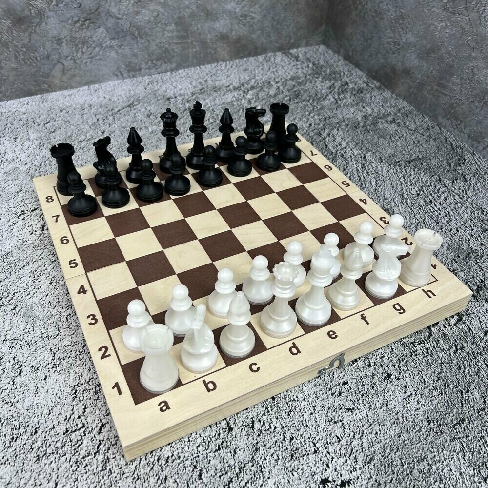 Шахматы обиходные "Кировские" с пластиковыми фигурами, 29х14,5х4 см