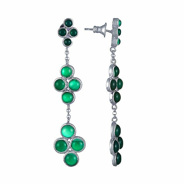 Серьги, серебро, 925 проба, агат