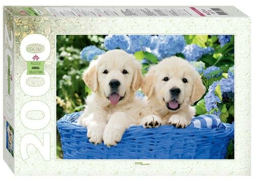 Пазлы 2000 деталей. Щенята в корзине (Animal Collection) 84040, (Степ Пазл) ()