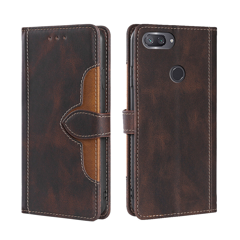 Чехол-книжка MyPads Youth Edition, для Xiaomi Mi 8 Lite, силикон, трансформация в подставку, коричневый