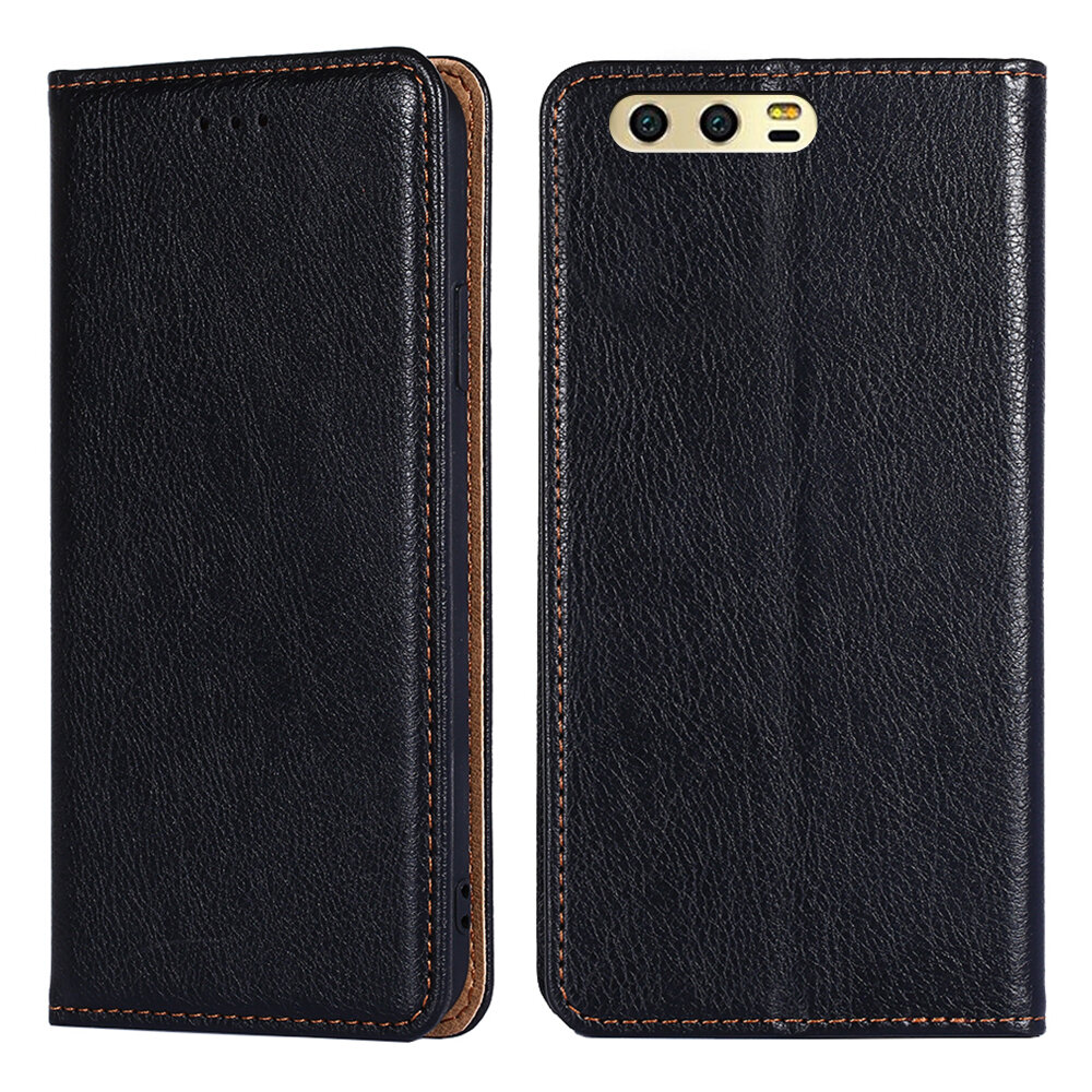 Чехол-книжка MyPads для Honor 9, Черный с карманом для банковских карт