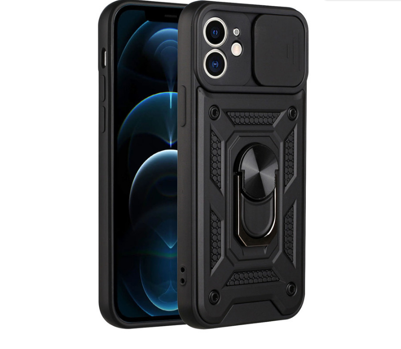 Противоударный усиленный ударопрочный фирменный чехол-бампер-пенал MyPads для iPhone 12 Pro Max черный