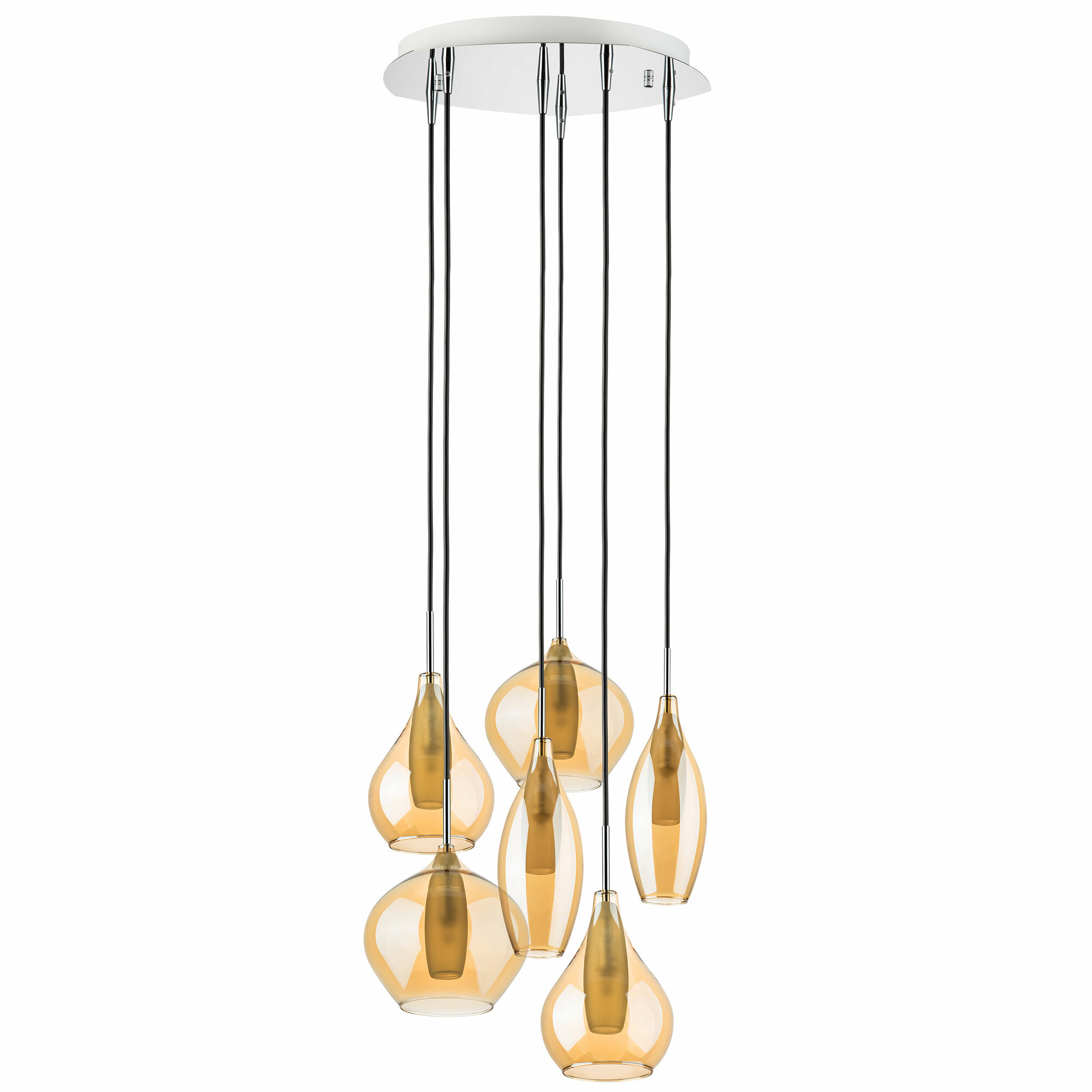 803063 Подвес PENTOLA 6х25W G9 хром/янтарь, шт