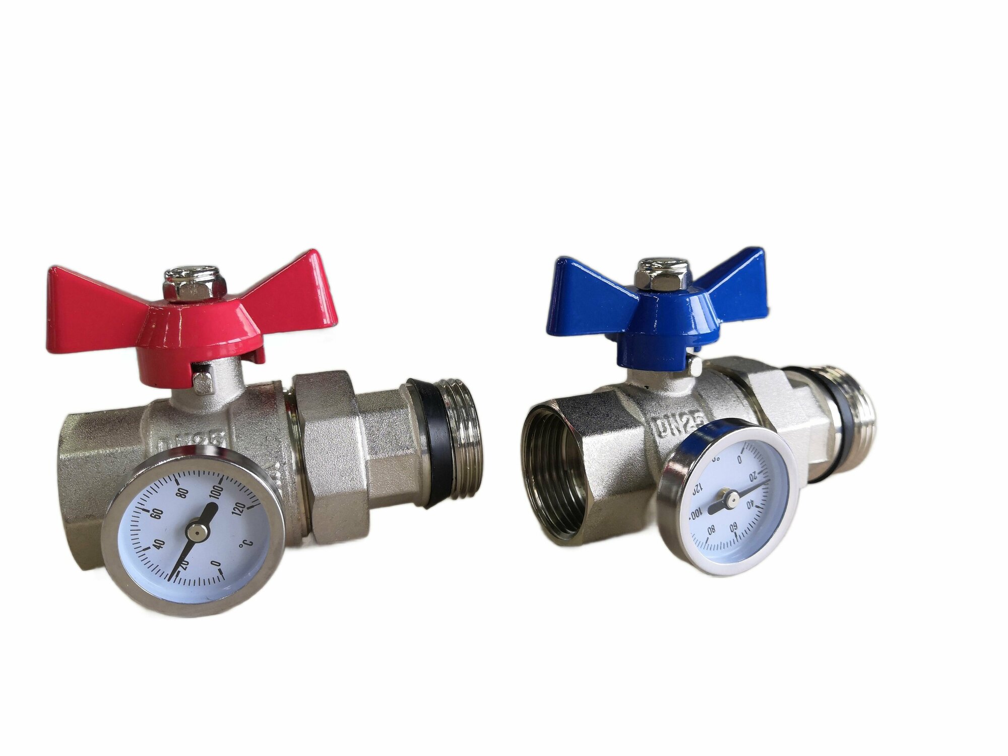 Кран шаровой коллекторный 1" с термометром (пара)