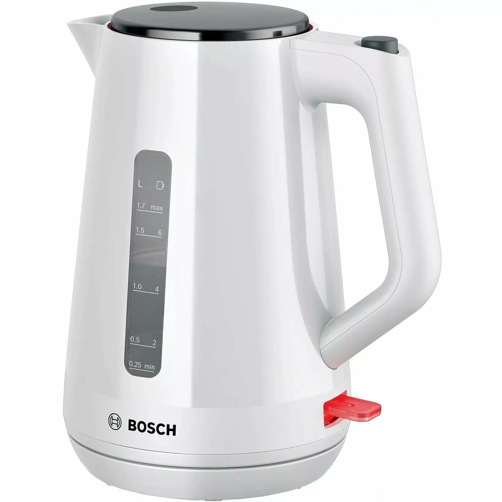 Электрочайник Bosch TWK 1M121, мощность 2400 Вт, белый, 1,7 л