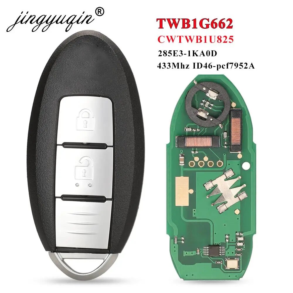 Jingyuqin TWB1G662 433 МГц ID46 умный дистанционный ключ от автомобиля для Nissan Micra Juke Sentra Patrol Note Navara Tiida .