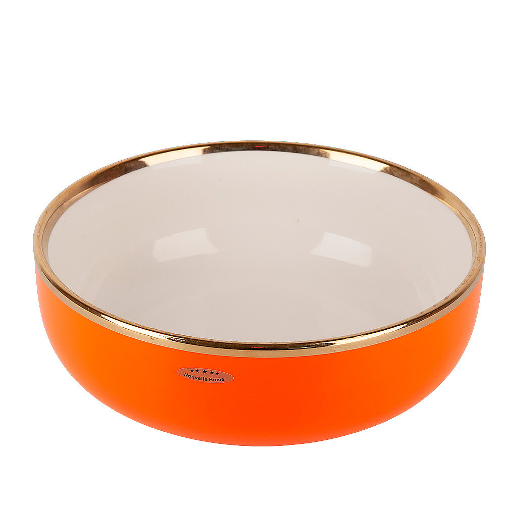 Салатник "Royal line", 20,5х20,5х7,5 см, объем 1510 мл, фарфор, оранжевый, Nouvelle