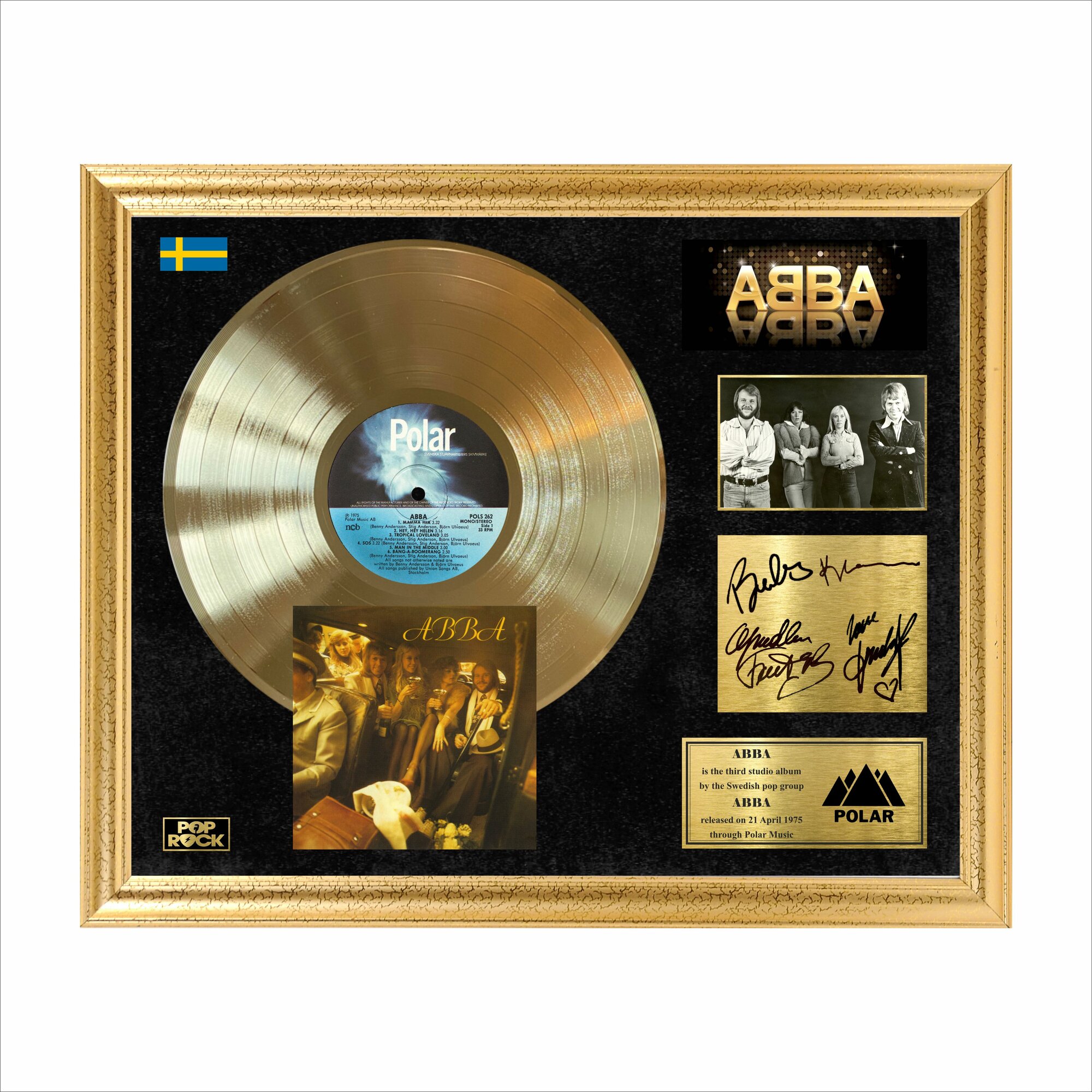 Золотой диск ABBA в рамке