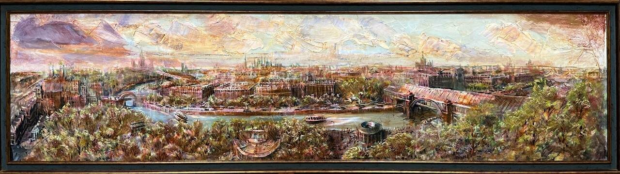 Картина маслом, городской пейзаж "Москва. Хамовники"