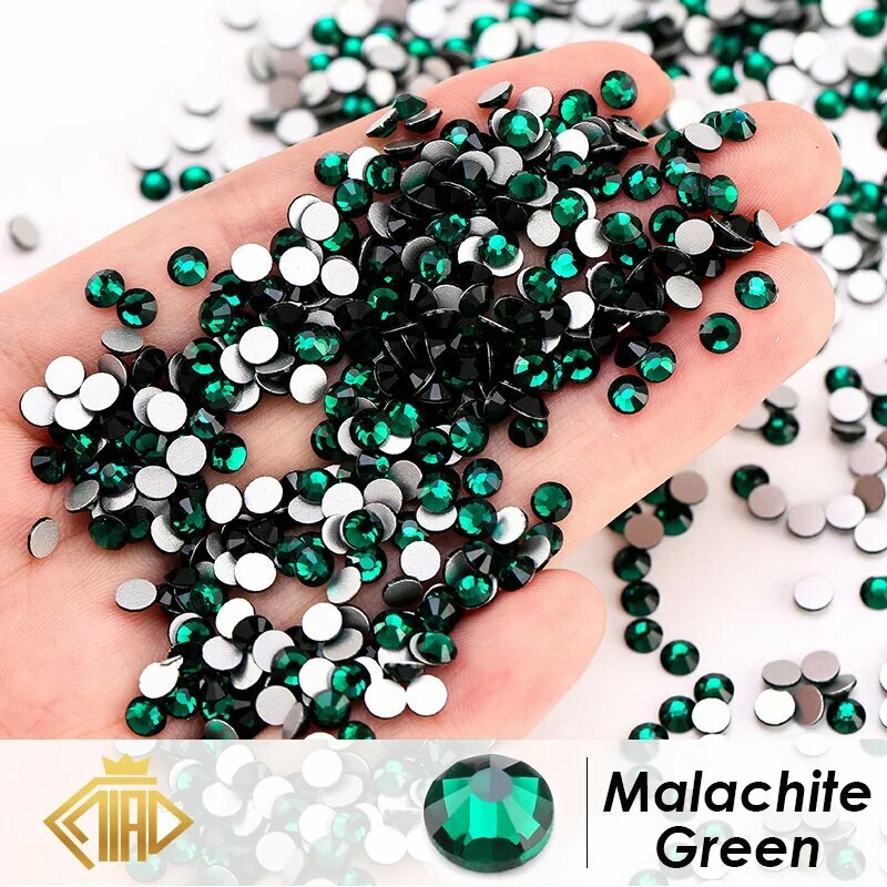 Стразы QIAO зеленые стеклянные плоские SS20-1440pcs, Malachite Green