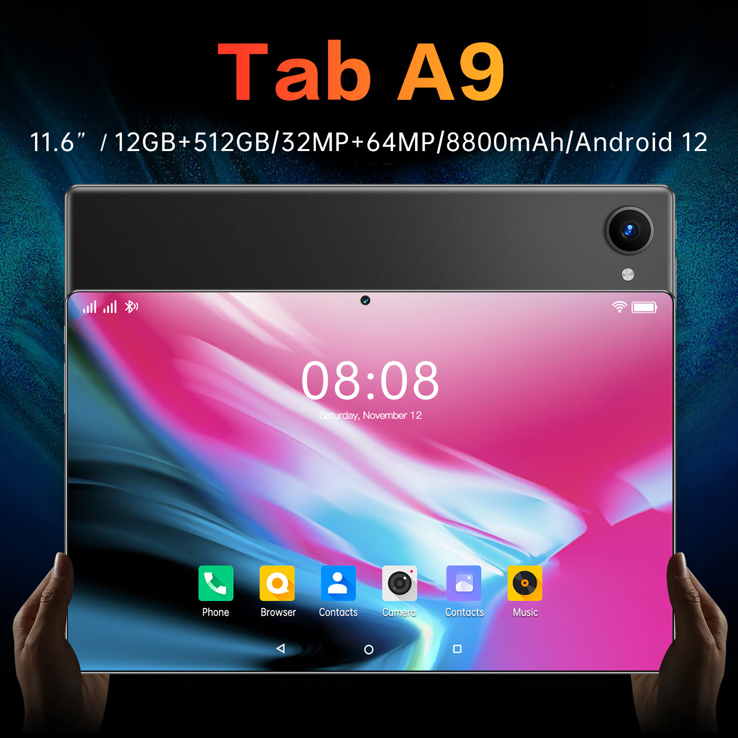 Планшетный компьютер с клавиатурой TAB 9 11,6-дюймовый, 512 ГБ/8 ГБ ...