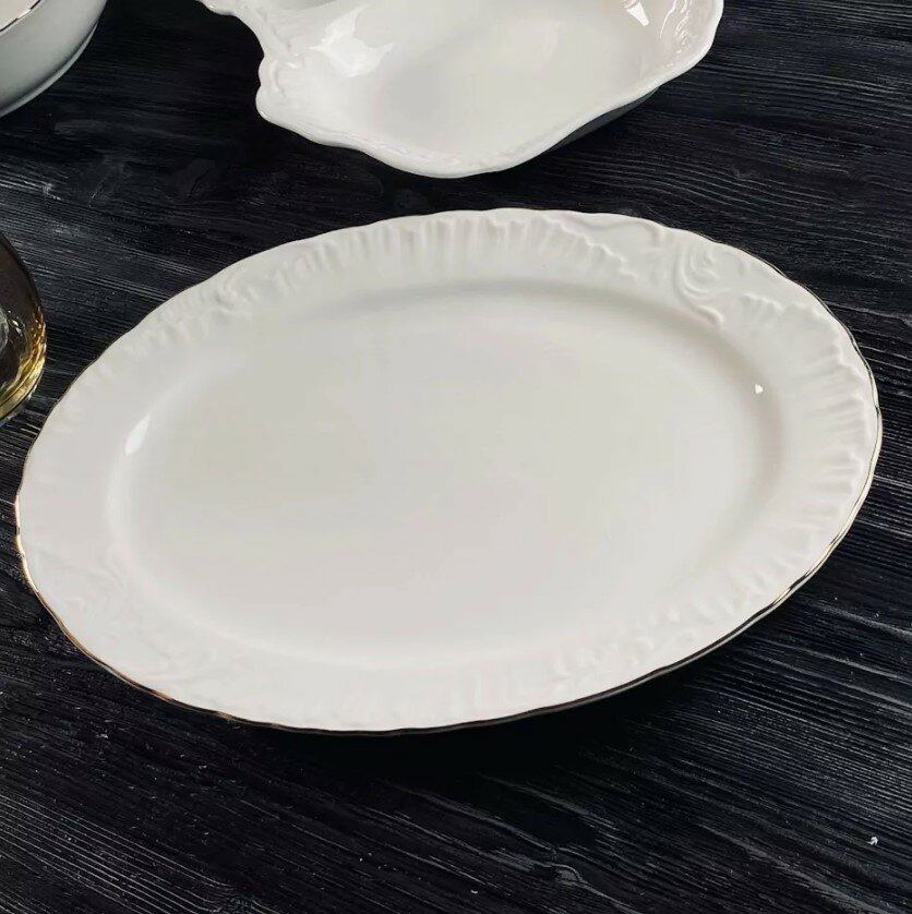 Набор из 2 овальных блюд 30,5см аврора золото Фарфор 305-058 118-305-058