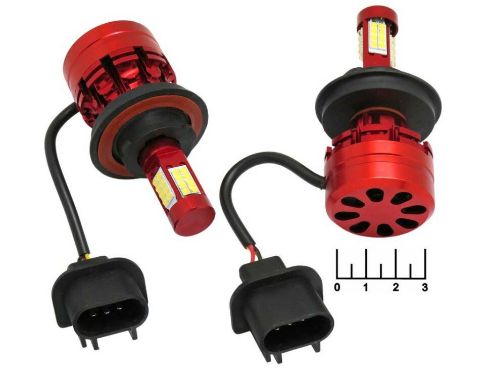 Комплект ламп светодиодных автомобильных 6000K H13 с вентилятором (2 штуки) (H-X-002-H13)