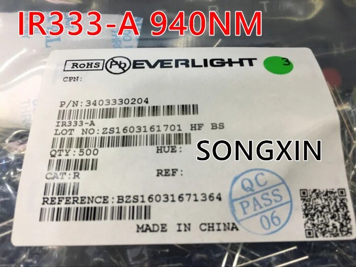 10 шт. EVERLIGHT IR333-A 5 мм 940NM инфракрасный светодиодный лазерный диод 5 мм Инфракрасный светодиодный T-1 3/4