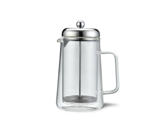 9125 FISSMAN Френч-пресс с двойными стенками - заварочный чайник с поршнем 600 мл (стеклянная колба)