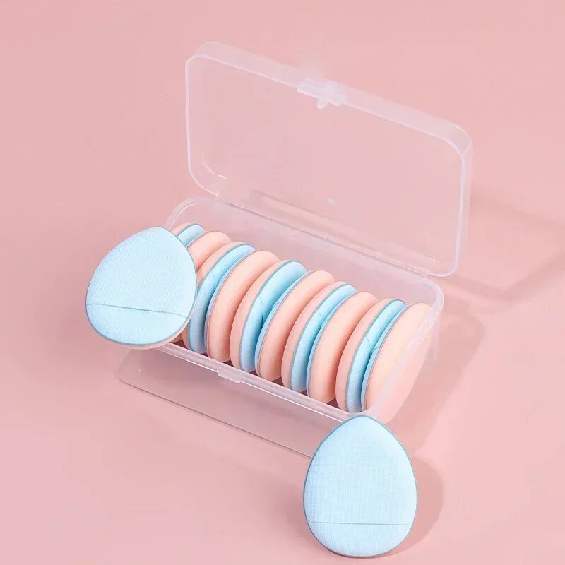 Спонжи для макияжа ASHAIE, 10 шт в коробке, голубые