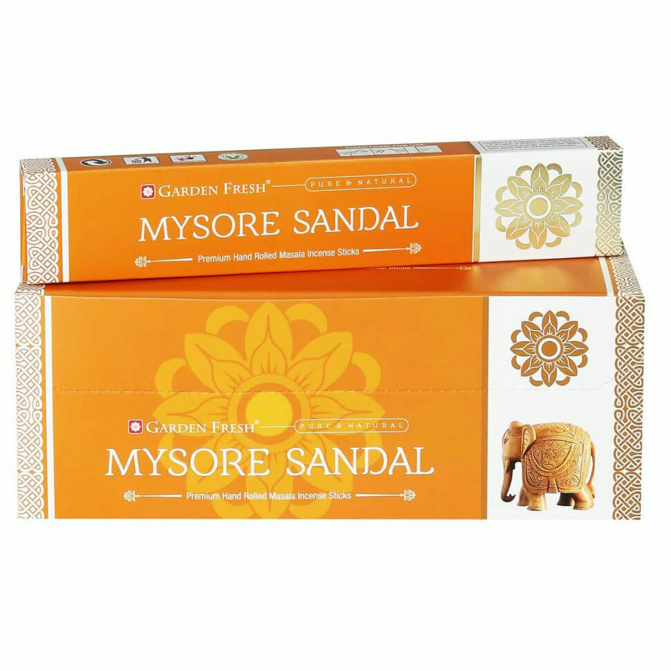 Аромапалочки Майсор Сандал Гарден Фреш, Mysore Sandal Garden Fresh, 2 кор. по 15 палочек