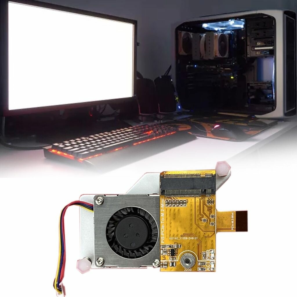 Мини-плата расширения для Pi5 с активным охлаждающим вентилятором