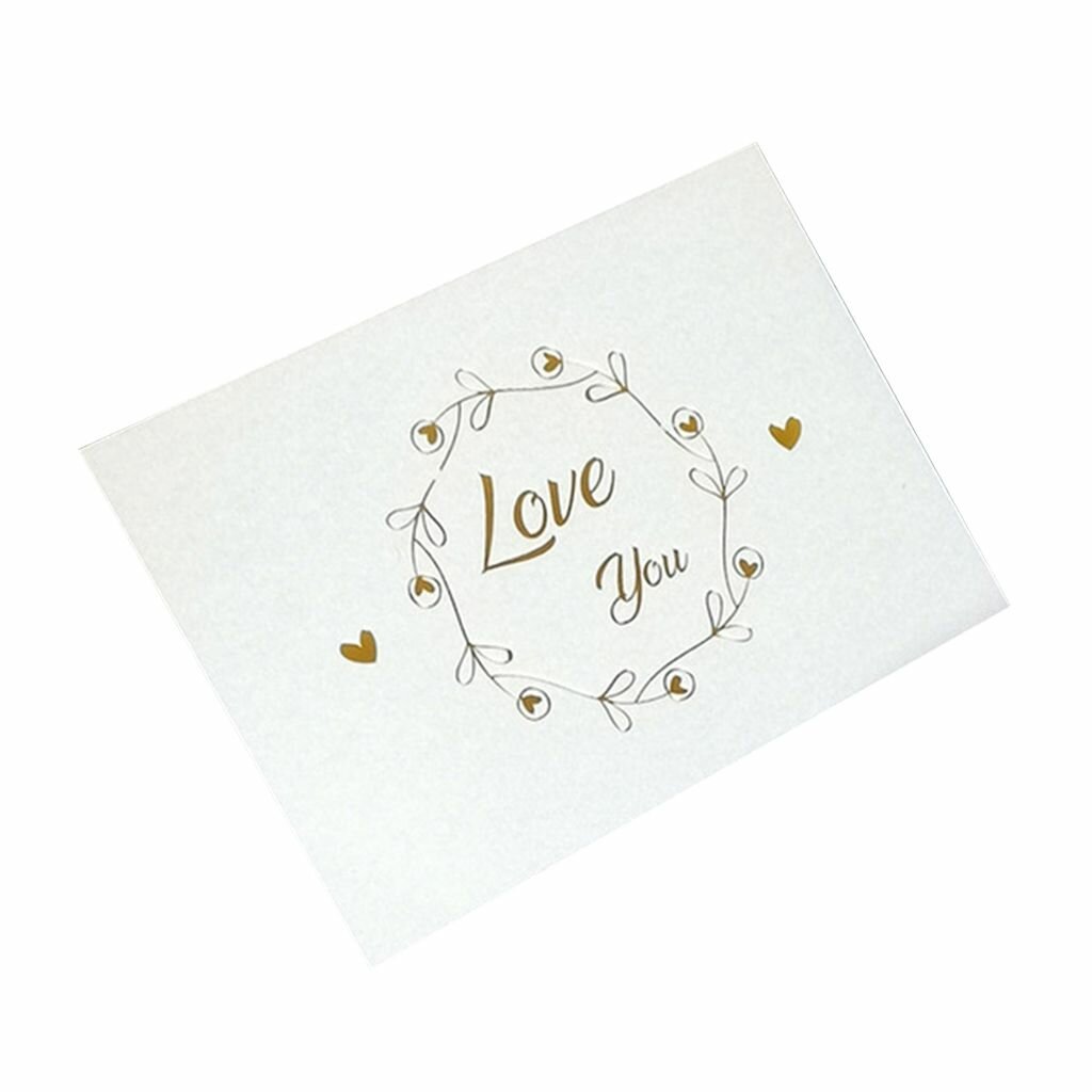 1 упаковка из 100 листов, поздравительная открытка с благодарностью-белая-люблю тебя