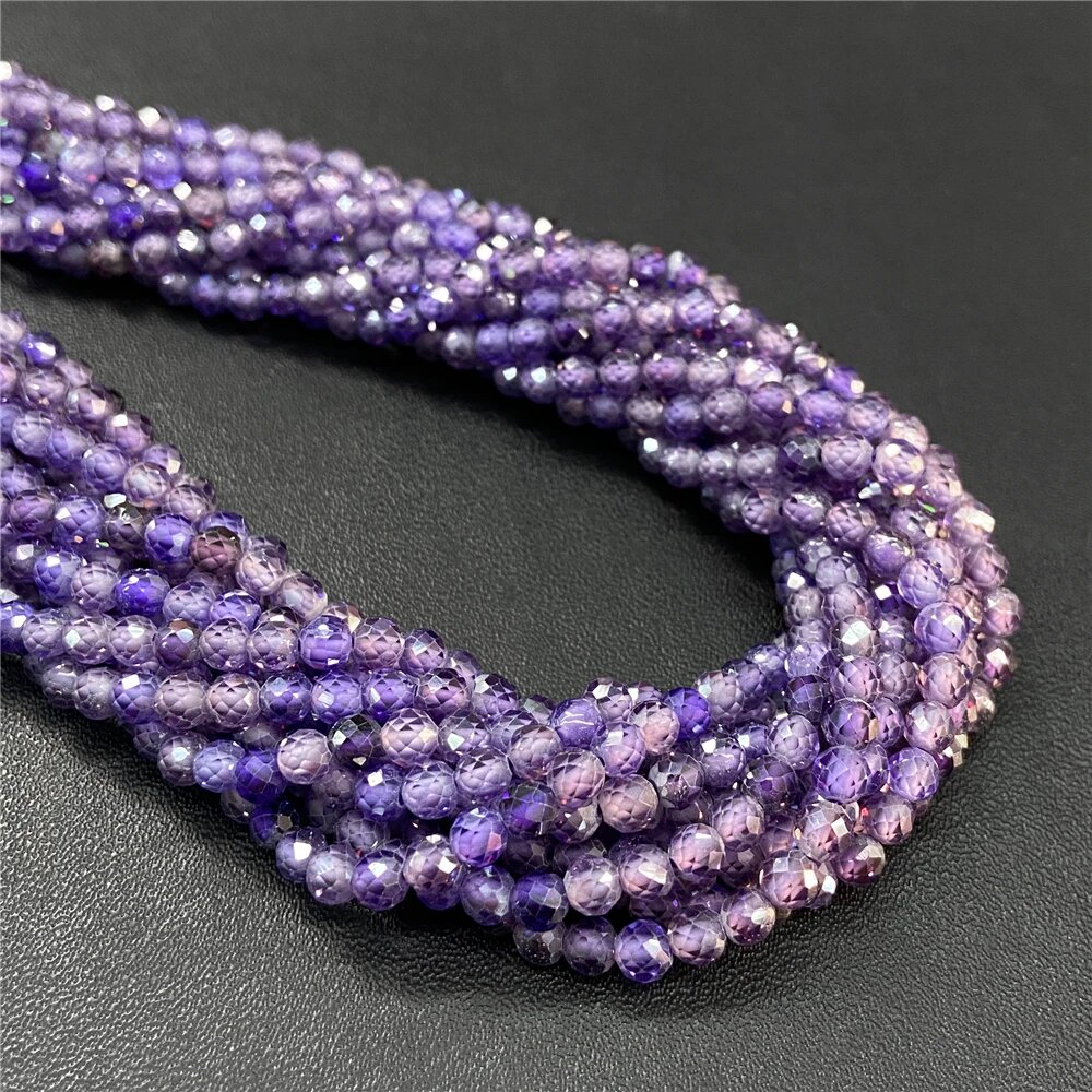 Натуральные бусины Vinswet аметист агат кварц лазурит 2мм 3мм Фиолетовый, 2mm about 170pcs, Zircon