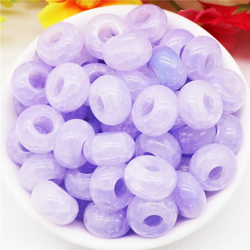 10 шт. разноцветные бирюзовые бусины в цветную полоску 14 мм, европейские бусины с большими отверстиями, подвески-слайды, подходят для браслета, ожерелья, поделки