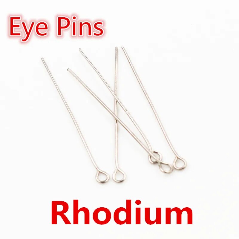 Золотые булавки для бижутерии Wadsfred 200 шт. 30mm x 200pcs, Eye-Rhodium