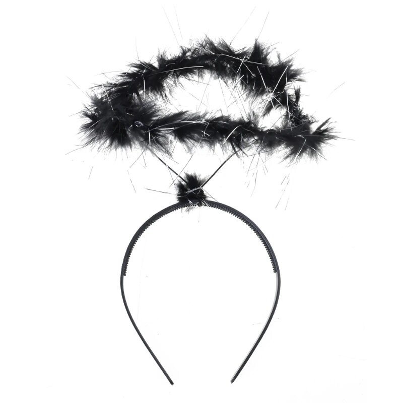 Обруч для волос JAVRICK с перьями black