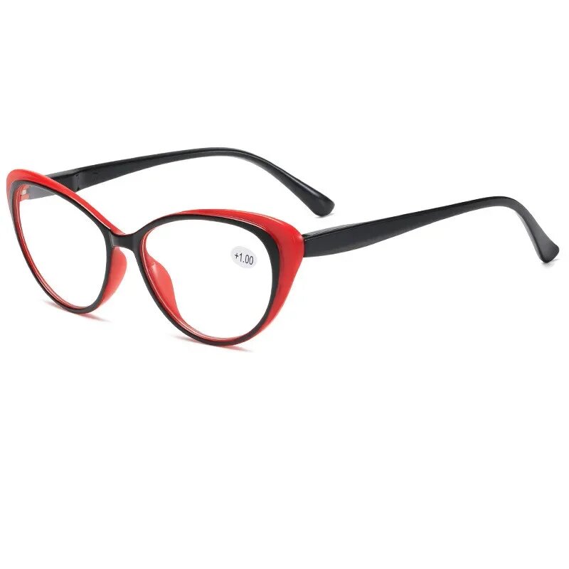 Очки для чтения женские кошачий глаз Black Red +2.5