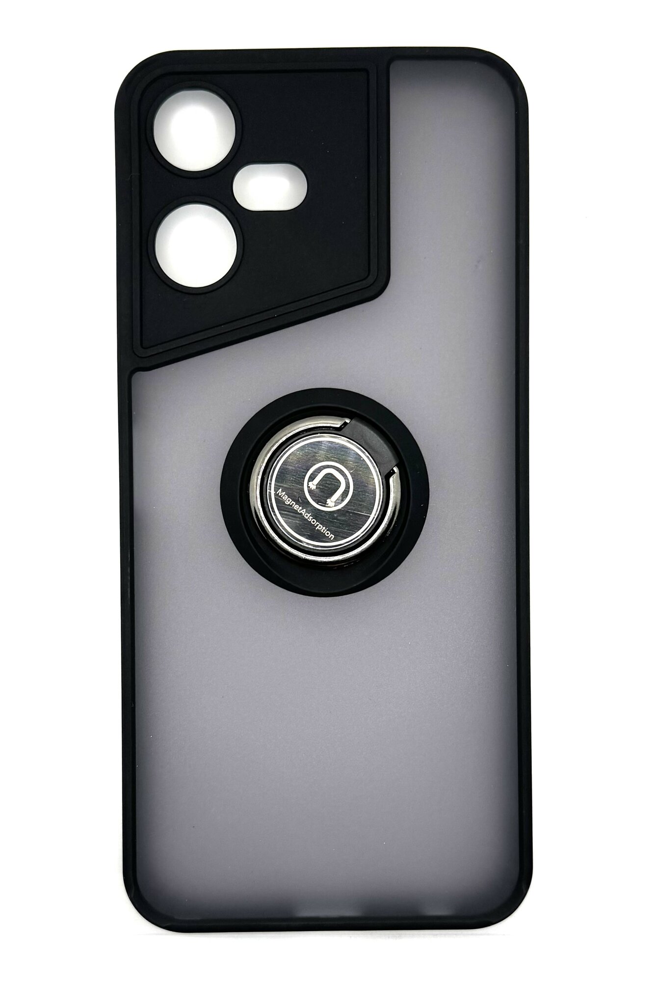Брони чехол для Tecno Pova 5, противоударный, с кольцом-подставкой, металлическая пластина