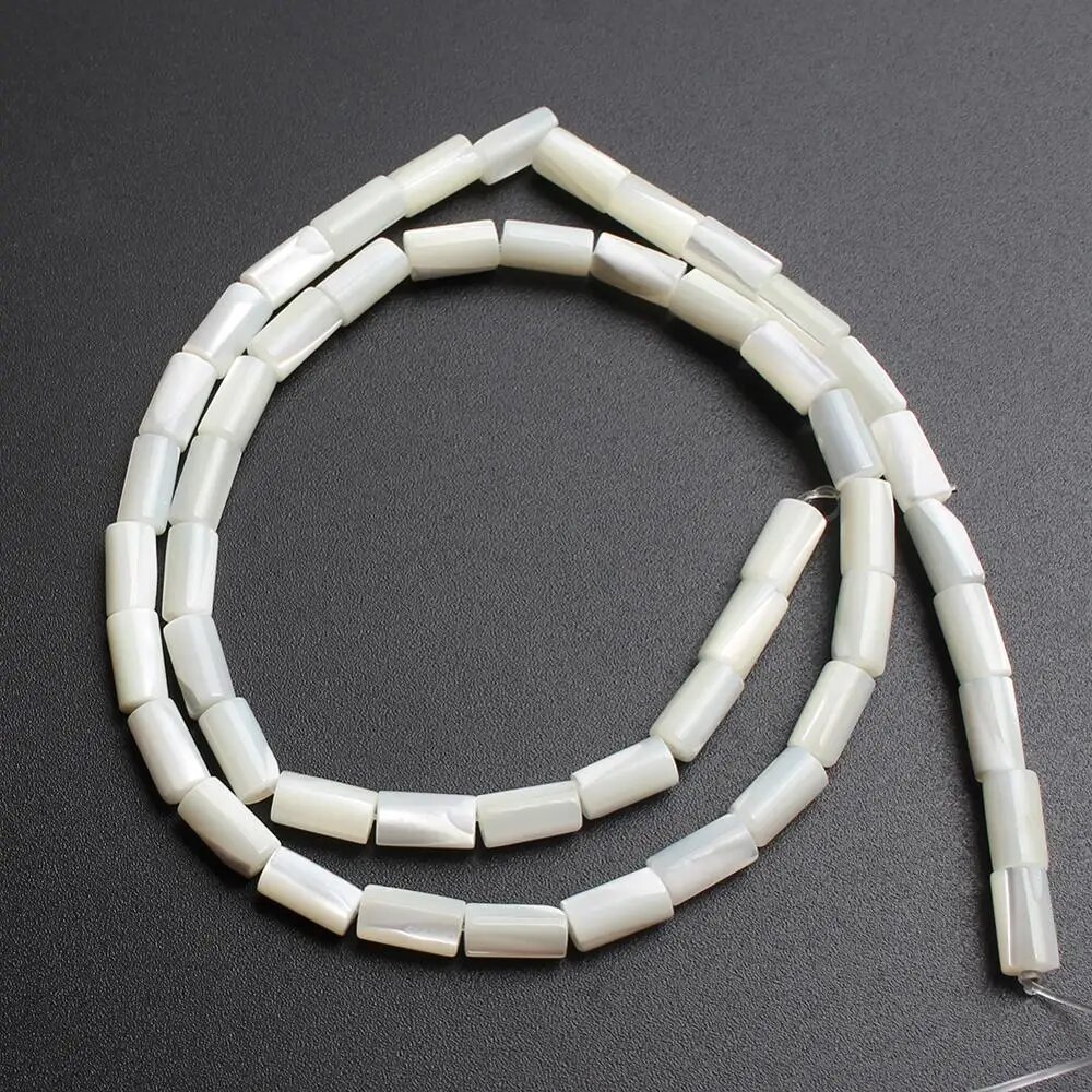 Бусины из ракушек, 5x10 мм, белые, 15 дюймов