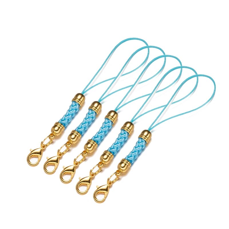 Шнурки-петли с карабином, Gold light blue, 10 шт
