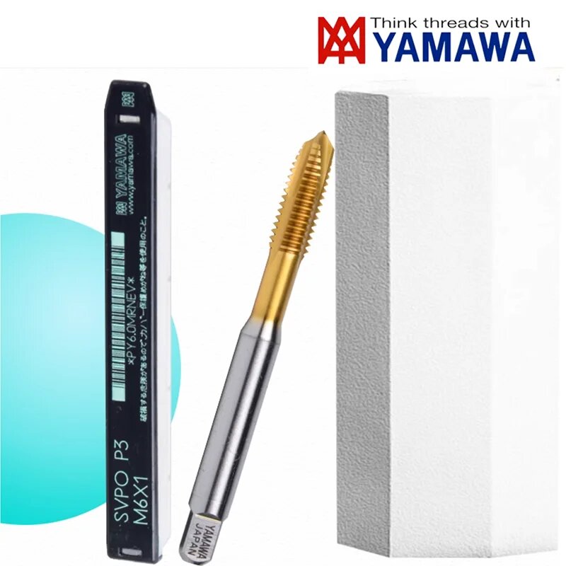 Японский YAMAWA HSSE спиральный метчик для резьбы M1-M14 M1.4X0.3, TIN-PO