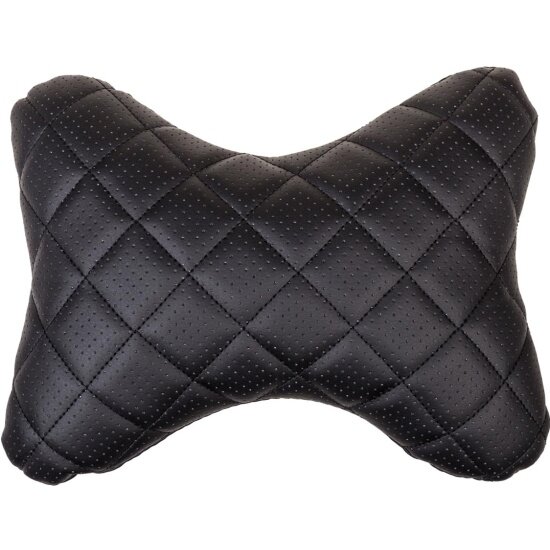 Подушка на подголовник ТМ Skyway SKYWAY 30*23 кожа иск. перф. Черная (строчка Черная)