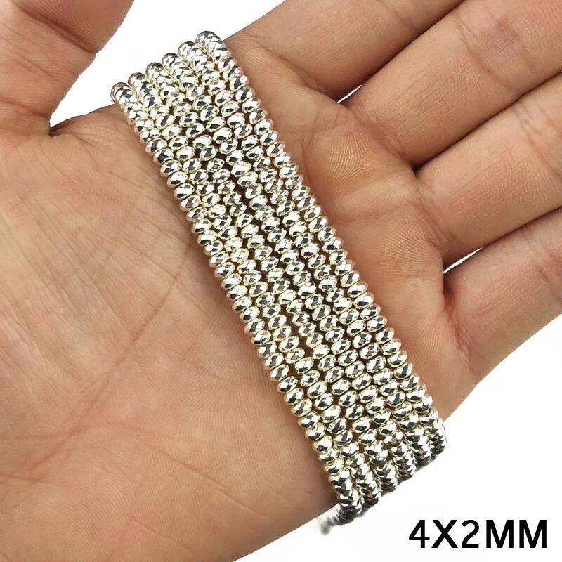 JHNBY Гематитовые бусины-разделители 200 шт 4x2mm 100pcs