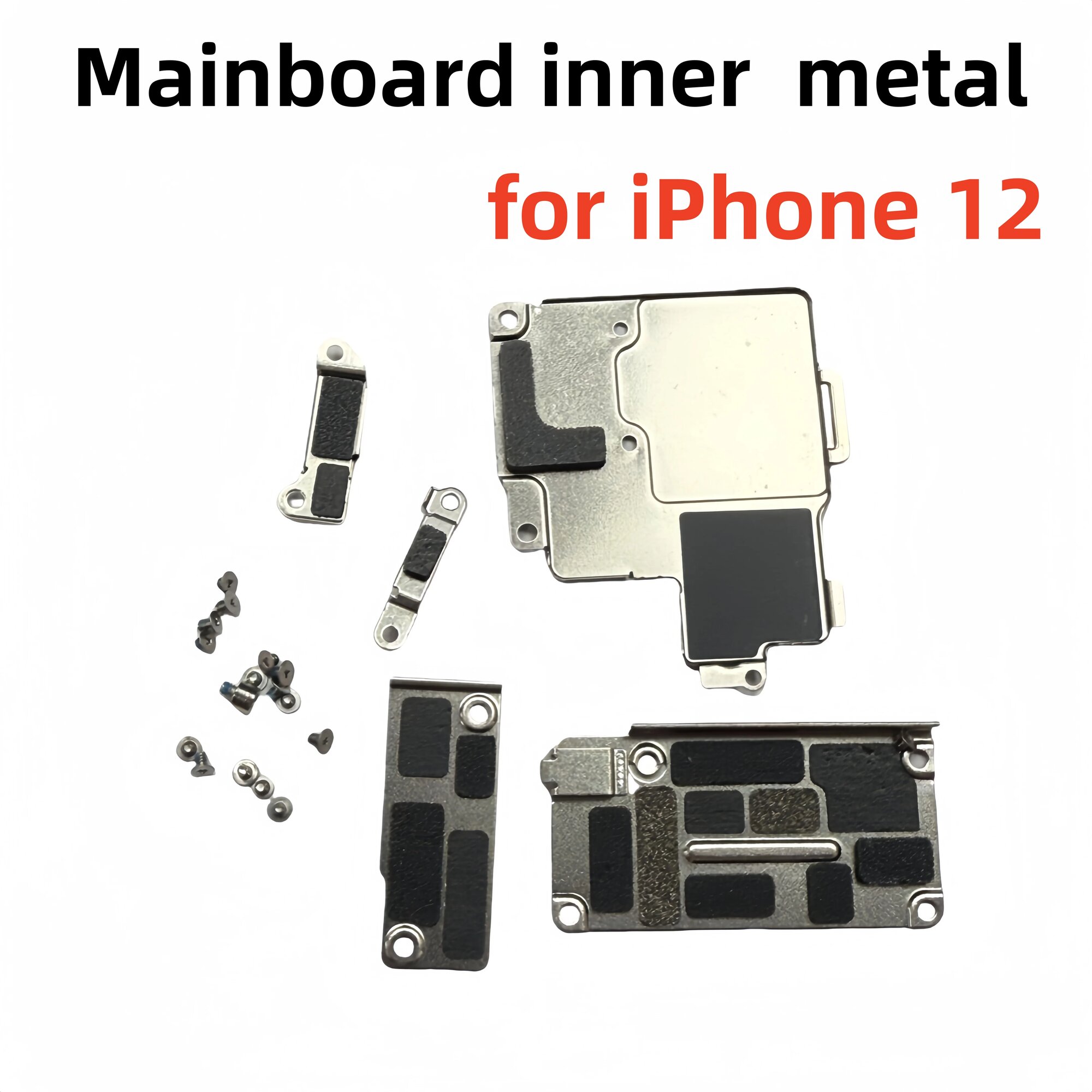 3 комплекта внутренней металлической крышки, внутренняя железная пластина материнской платы с винтами для iPhone 13 12 15 Pro Max 14 Plus, держатель кронштейна, детали винта для айфона 12