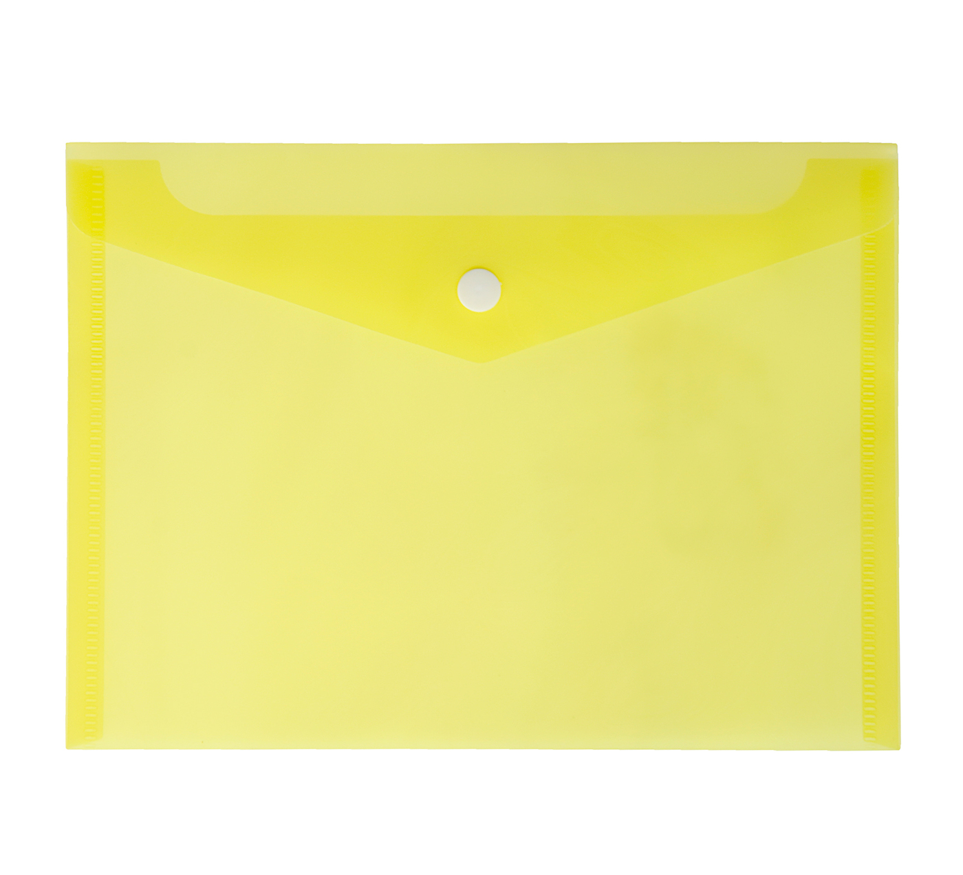 Папка конверт на кнопке inформат А5 на кнопке, непрозрачный пластик 180 мкм желтый