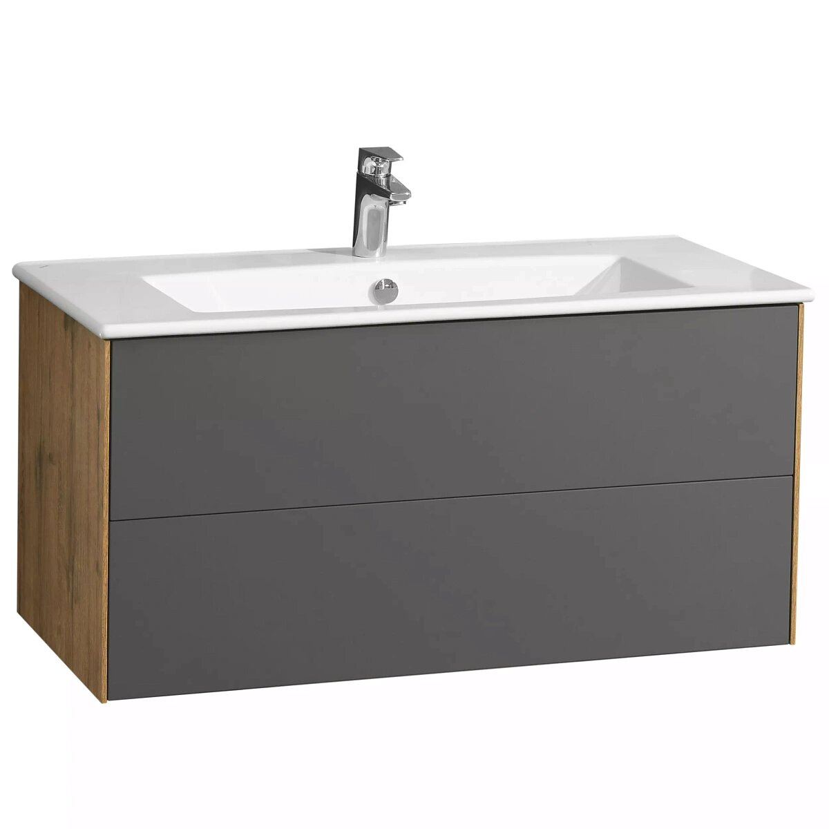 Тумба с раковиной Акватон Сохо 100 дуб веллингтон/графит