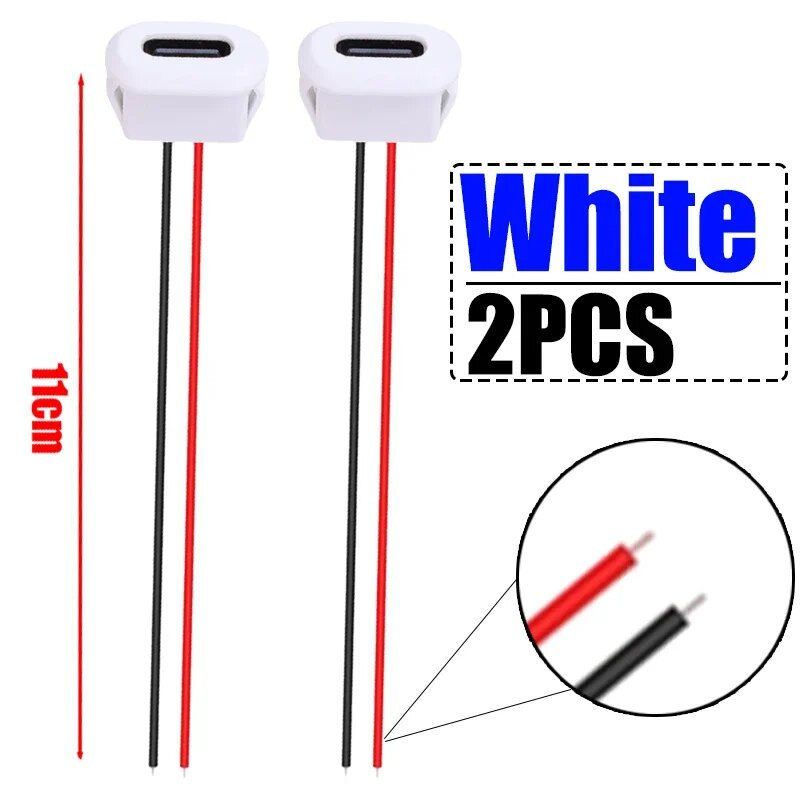 Кабель USB Type-C, белый, 11см, 2шт
